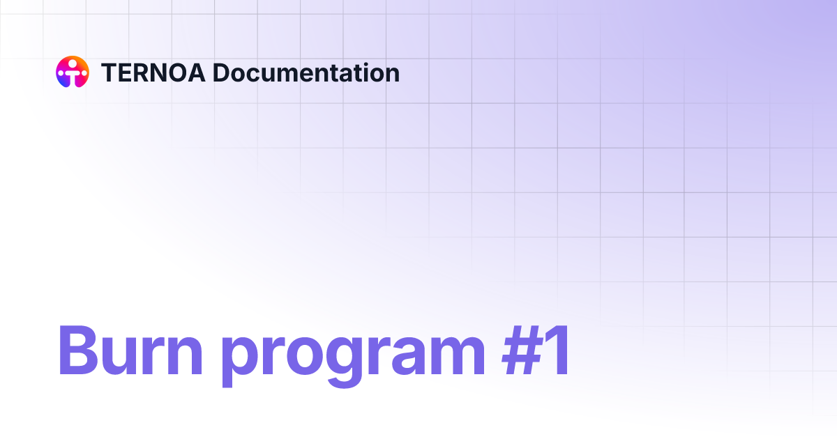 Burn program #1 | TERNOA Documentation